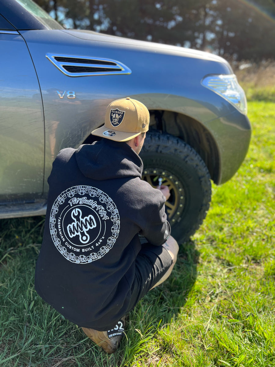 Fatbuilds 4x4 Tyre Hoodie - Black Regular Fit